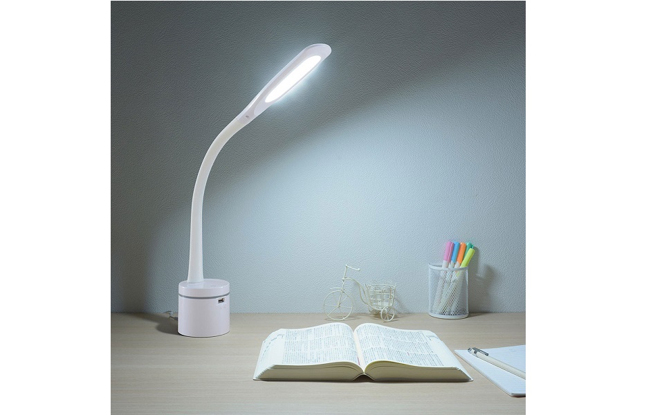 Amazon | オーム電機 LEDデスクランプ デスクライト 学習スタンド 昼光色 ホワイト DS-LS16MUGU-W 06-3828 OHM | オーム（OHM） | デスクライト