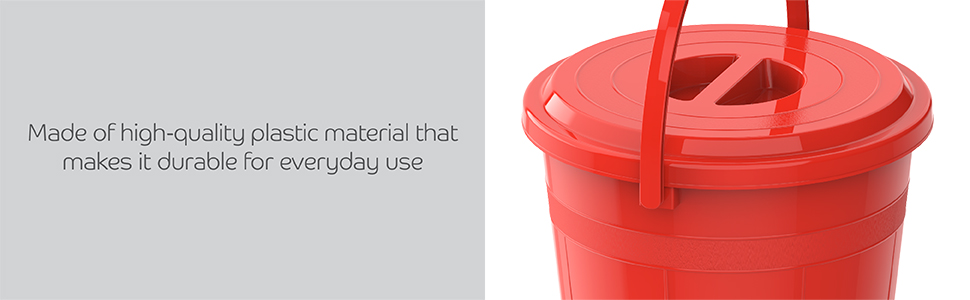 Cosmoplast DX 20L Round Plastic Bucket with Handle & Lid : Buy Online at Best Price in KSA ...