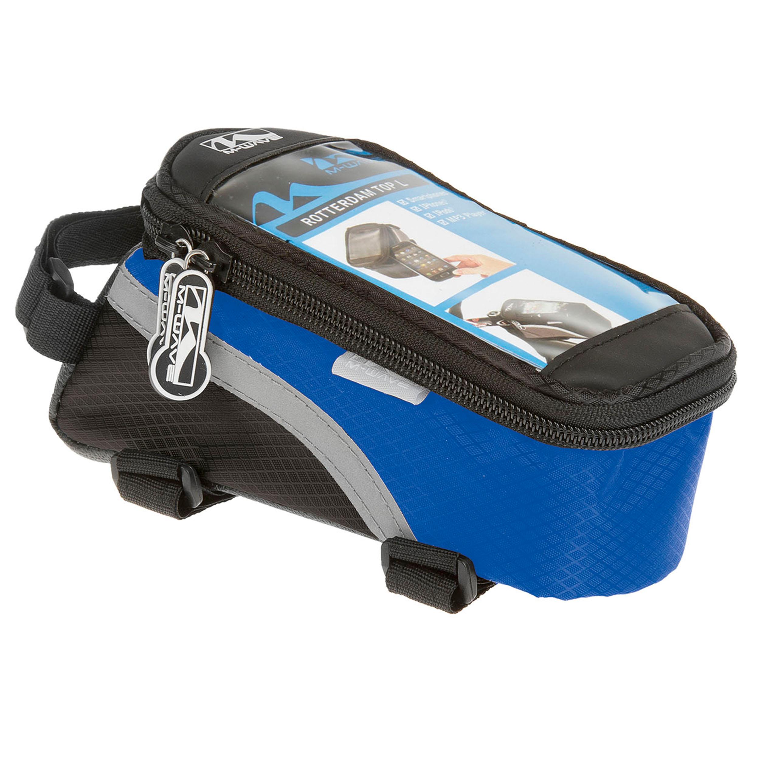 Amazon.com : M-Wave Bicycle Cycling Handlebar Bag, Black/Blue : Sports ...