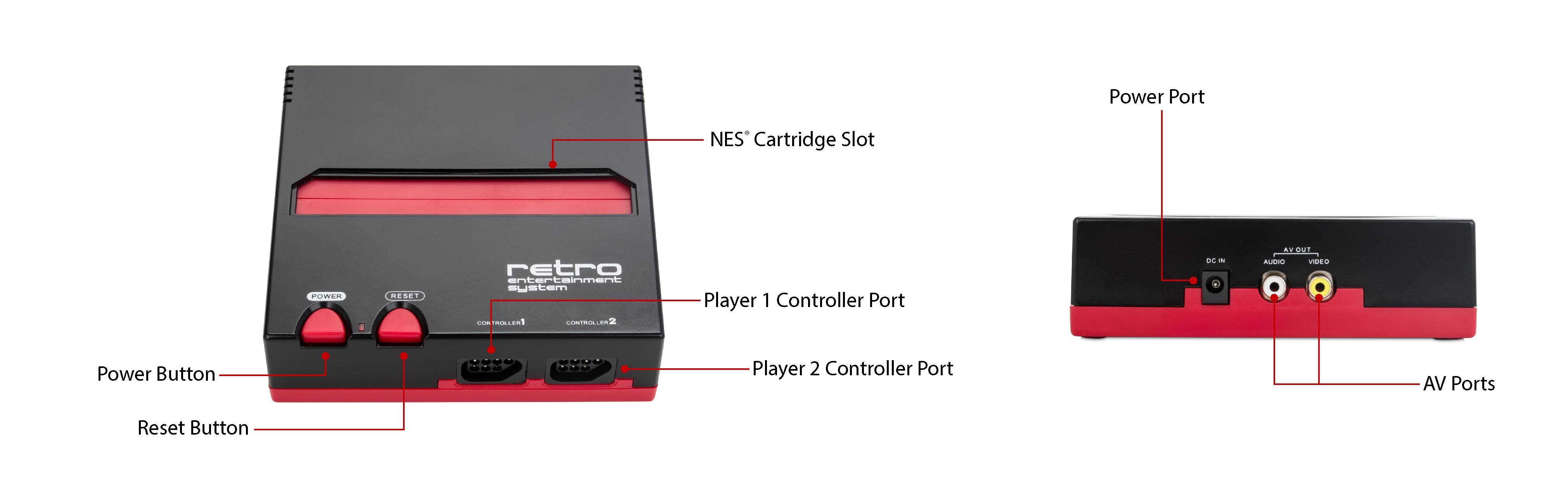 Retro-Bit Console - 8-Bit - Top Loader, Black/Red - NES: nintendo ...