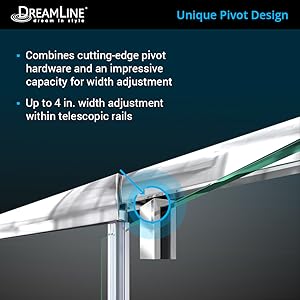 DreamLine Flex 32 in. D x 32 in. W x 74 3/4 in. H Semi-Frameless Pivot Shower Door in Chrome ...