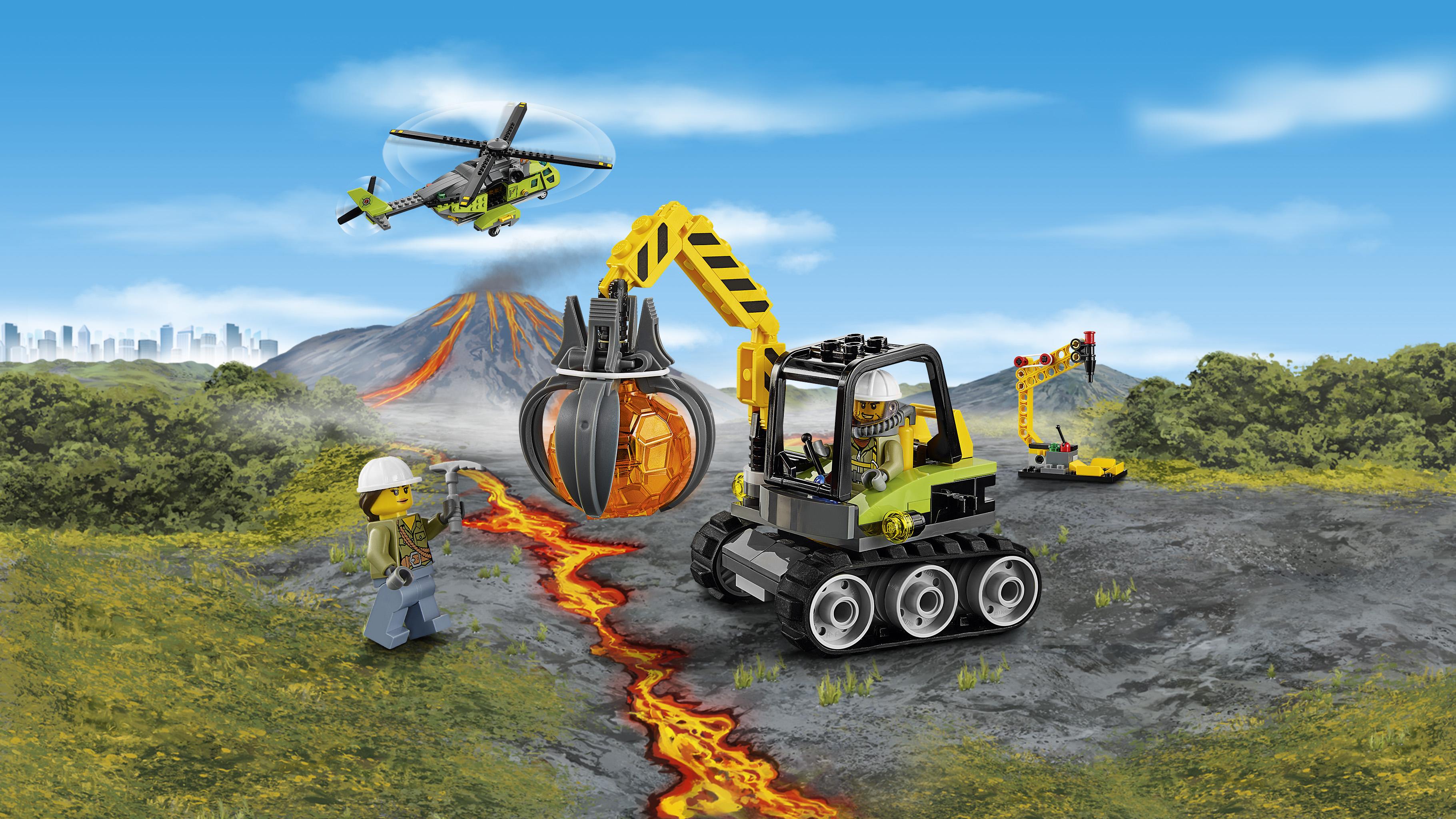 Amazon.com: LEGO City Volcano Explorers 60123 Volcano Supply Helicopter ...