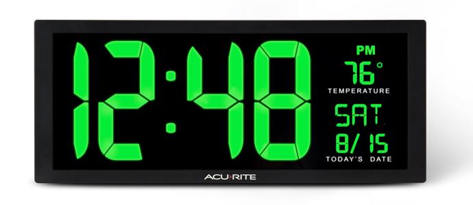 Amazon.com: AcuRite 75155M 14.5" Large Green LED Digital Clock Inch ...