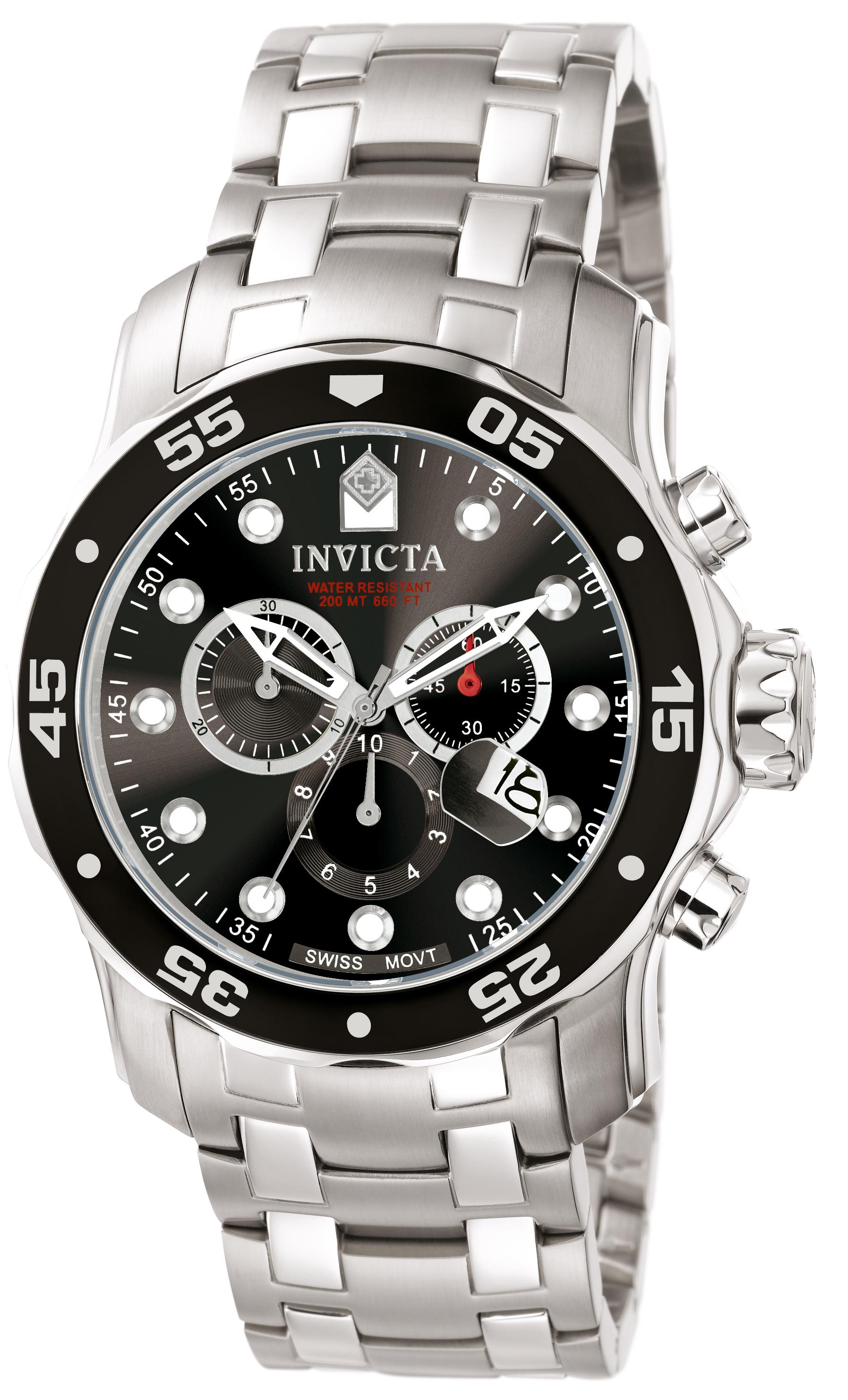 Amazon.com: Invicta Men's 0069 "Pro Diver Collection" Stainless Steel ...