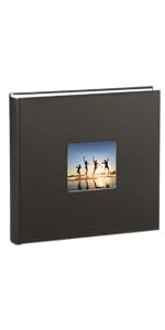 Hama Album Photo Fine Art (Format 30 x 30 cm, 100 Pages Noires, sans Spirale) Craie, Gris ...