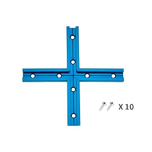 POWERTEC 71495 Double-Cut Profile Universal T-Track (48 inch) w/Intersection Kit and Wood Screws ...