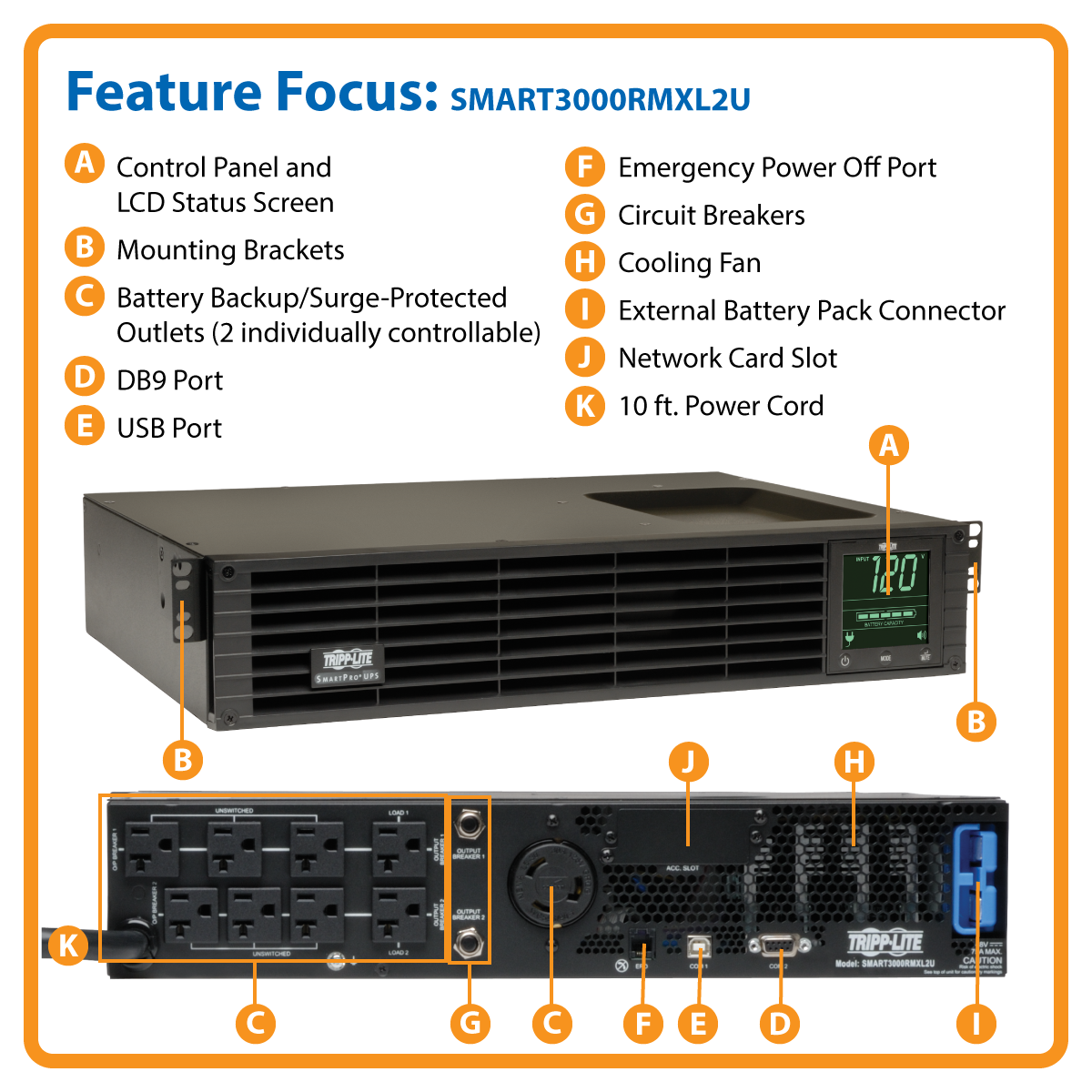 Tripp Lite SMART3000RMXL2U 3000VA 2U Rackmount UPS System (1) L5-30R (6 ...