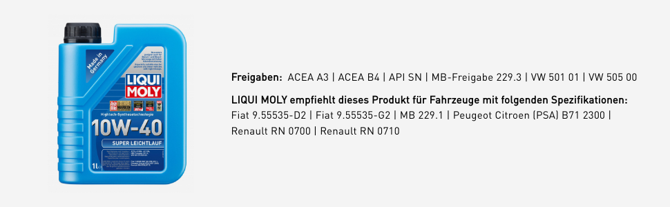 LIQUI MOLY Super Leichtlauf 10W-40 | 1 L | Synthesetechnologie Motoröl ...