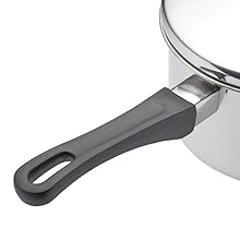KitchenCraft Stainless Steel Extra Deep Saucepan with Lid and Heat ...