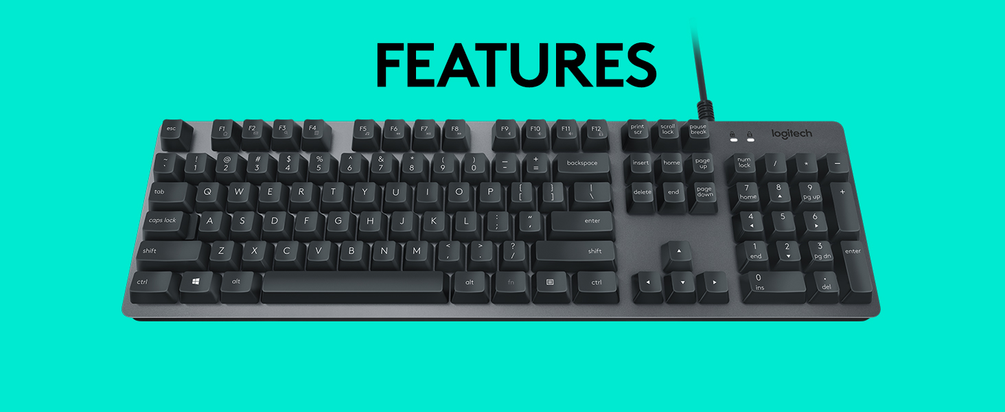 Amazon.com: Logitech K840 Mechanical Keyboard with Romer G mechanical Switches for PC: Computers ...