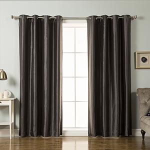 Amazon.com: Best Home Fashion Faux Silk Overlap Curtain - Rod Pocket ...
