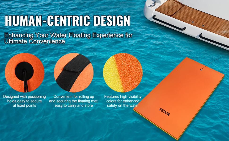 VEVOR Lily Pad Floating Mat, Large 12x6 FT Floating Water Pad, 3-Layer ...