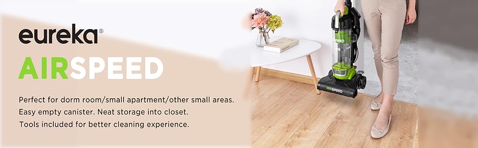 EUREKA NEU100 Airspeed Ultra-Lightweight Compact Bagless Upright Vacuum ...