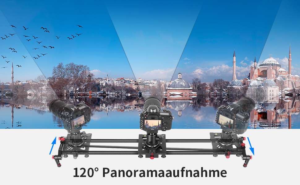Neewer Kamera Slider Track Dolly 80cm Kohlefaser Slider Video Schieber ...