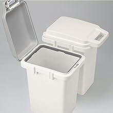 Amazon｜リス ゴミ箱 ワンハンドパッキンペール グレー 45L H&H 日本製 45JS｜フタ付きゴミ箱 オンライン通販