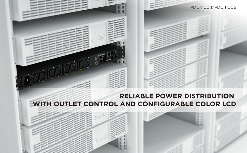 Cyberpower PDU41004 Switched PDU, Single Phase, 10 Amps, 8 IEC C13, Vertical/Horizontal, Black ...