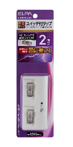 Amazon.co.jp: 朝日電器 ELPA 耐雷サージ機能 個別スイッチ付タップ 2個口 A-S200SW(W): 家電＆カメラ