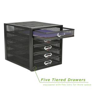 Amazon.com: Mind Reader Network Collection, 5-Drawer File Storage, Desk ...