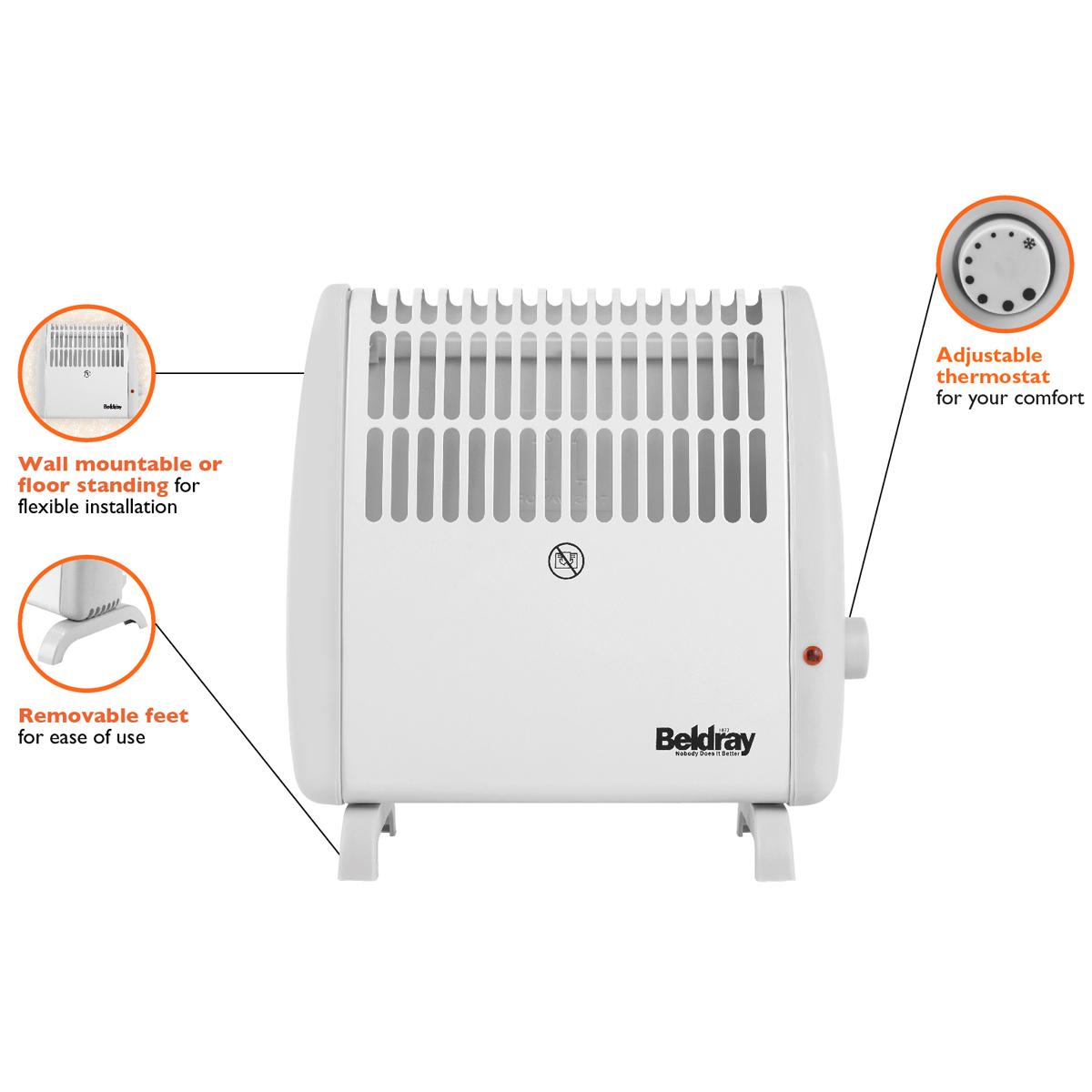 Beldray EH0800WILK Mini Convector Heater with Adjustable Thermostat ...