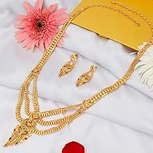 Buy Sukkhi Blossomy 24 Carat Gold Plated Wedding Jewellery Rani Haar Long Haram Necklace Set for ...