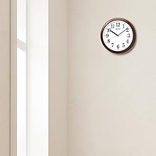 Amazon.co.jp: セイコークロック(Seiko Clock) セイコー クロック 掛け時計 電波 アナログ コンパクトサイズ 茶メタリック 直径28.0x4.6cm BC416B