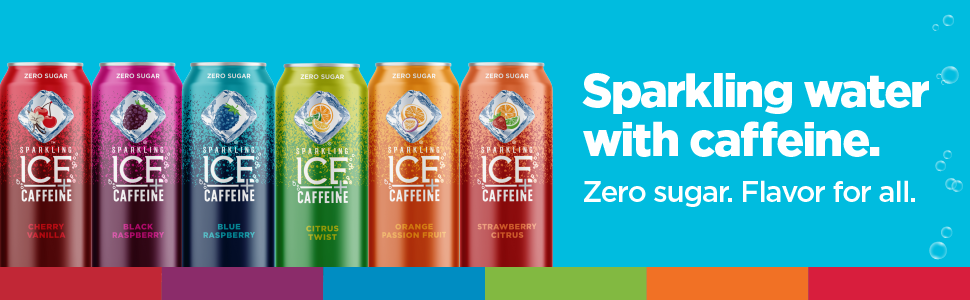 Amazon.com: Sparkling Ice +Caffeine Blue Raspberry Sparkling Water, with Antioxidants and ...