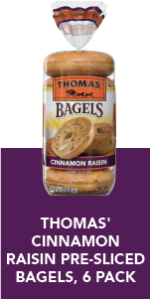 Amazon.com: Thomas’ Cinnamon Raisin Bagels, 6 Pre Sliced Bagels with No ...