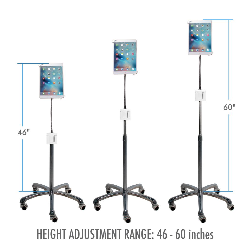 CTA Digital PAD-SHFS Heavy-Duty Height-Adjustable Rotating Tablet Floor ...