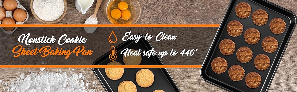 Amazon.com: NutriChef 2-Piece Non-Stick Black Cookie Sheets - Versatile ...
