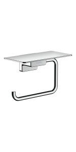 hansgrohe AddStoris Roll Holder with Shelf in Chrome 3-inch Accessories in Chrome, 41772000 ...