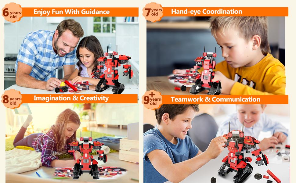 Amazon.com: STEM Robot Toys for Kids, Cool Science Building Block Kit ...