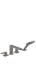 hansgrohe AddStoris Roll Holder with Shelf in Brushed Black Chrome 3-inch Accessories in Brushed ...