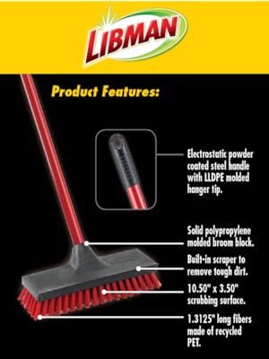 Amazon.com: Libman CO 547 Floor Deck Scrub Brush and Handle (4-(Pack)) : Health & Household