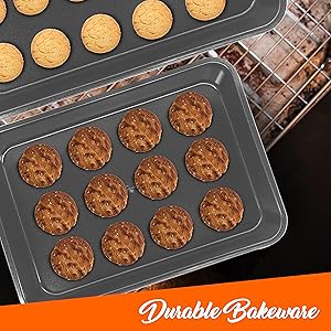 Nutrichef Nonstick Cookie Sheet Baking Pan - 2-Pc. Professional Quality ...