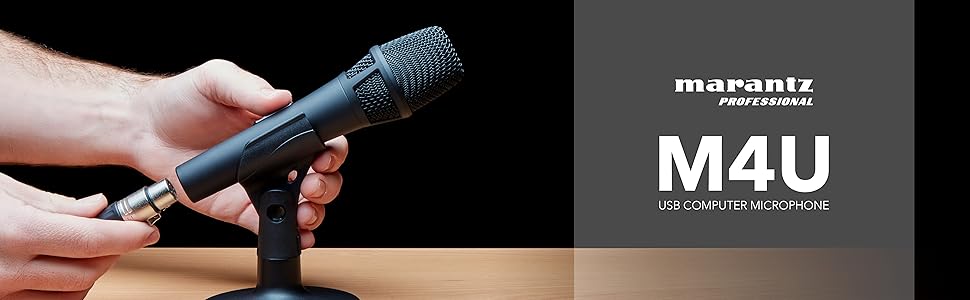 Marantz Professional M4U | Microphone for PC & Mac with USB Adapter & Cable, Mic Cable and Desk ...