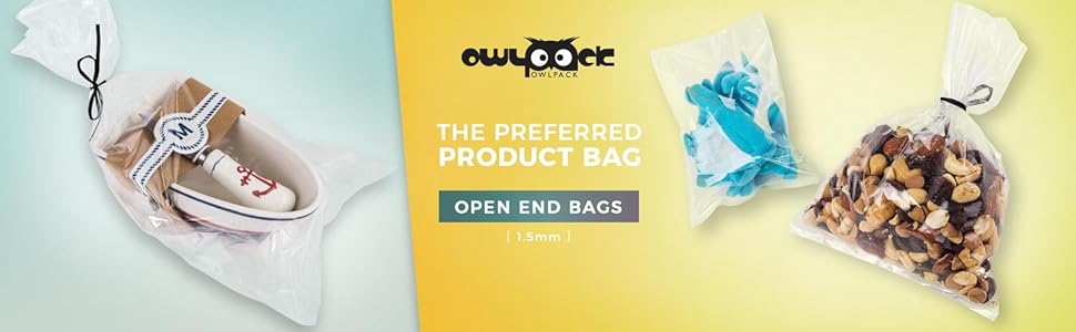 Amazon.com: Owlpack Clear 1.5 Mil Poly Bags With Open End | Apparel Packaging, Party Favors ...