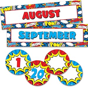 Amazon.com: Teacher Created Resources Superhero Calendar Pack (6890 ...