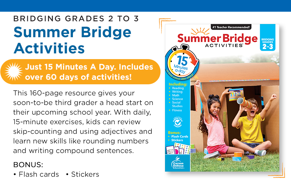 Summer Bridge Activities 2-3 Workbooks, Ages 7-8, Math, Reading ...