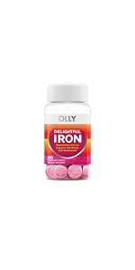Amazon.com: OLLY Delightful Iron Chewable Tablet, Iron Supplement from AB Fortis, Fruit Punch ...