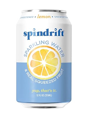 Mua Spindrift Sparkling Water, Lemon Flavored, Made with Real Squeezed Fruit, 12 Fl Oz Cans ...