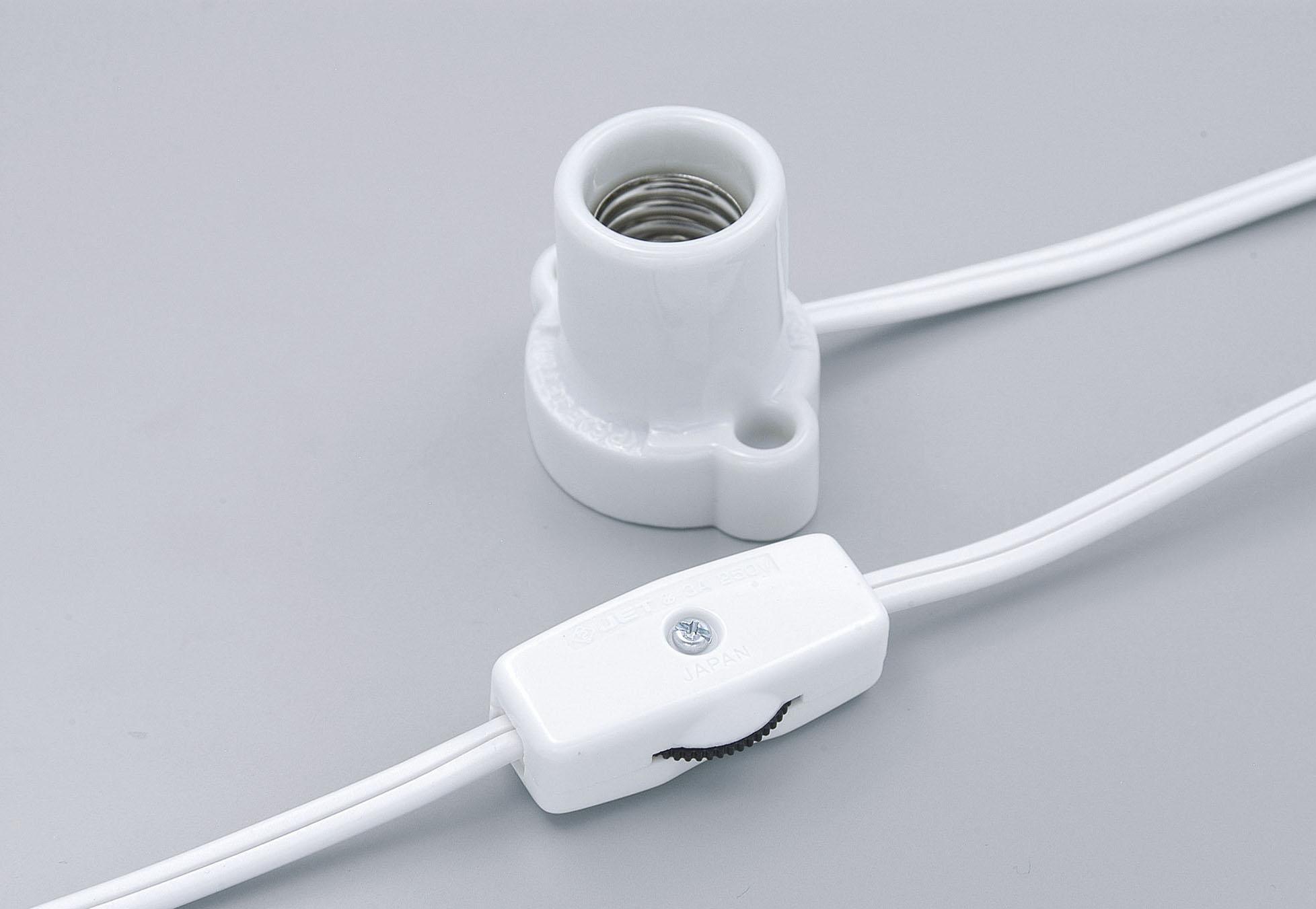 Amazon | ELPA コード付ソケット E26 1.5m ホワイト KP-M2615H(W) | ライトソケット | 産業・研究開発用品 通販