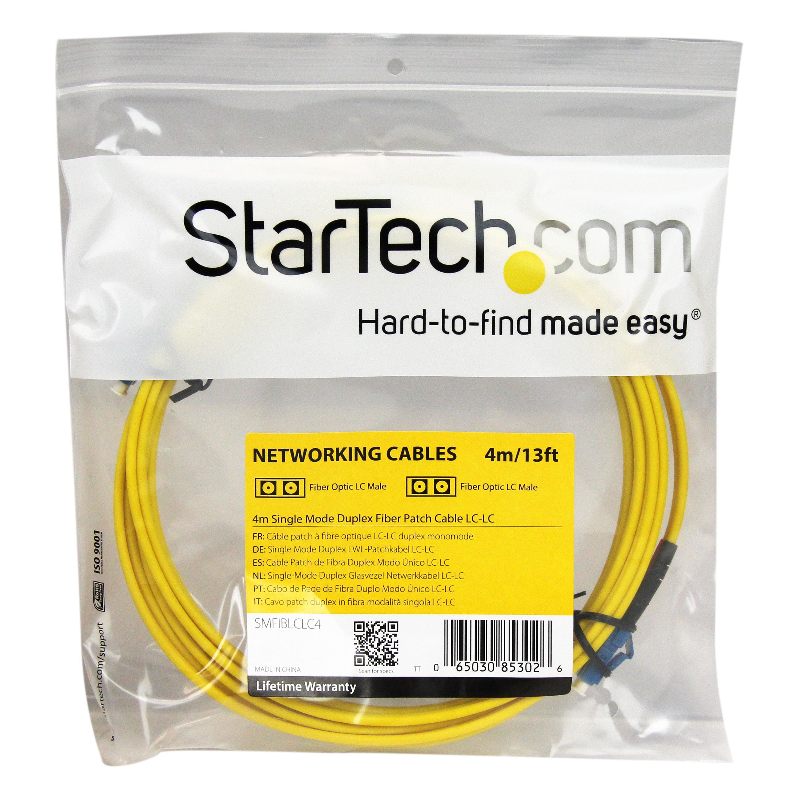 Amazon.com: StarTech.com 4m Fiber Optic Cable - Single-Mode Duplex 9/ ...