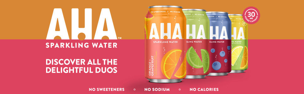 Amazon.com : AHA Sparkling Water Variety Pack (Apple + Ginger, Lime + Watermelon, Blueberry ...