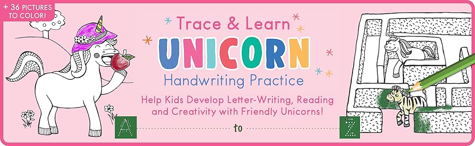 Amazon.com: Trace & Learn Handwriting Practice: Unicorn (iSeek): 9781647223090: Insight Kids: Books