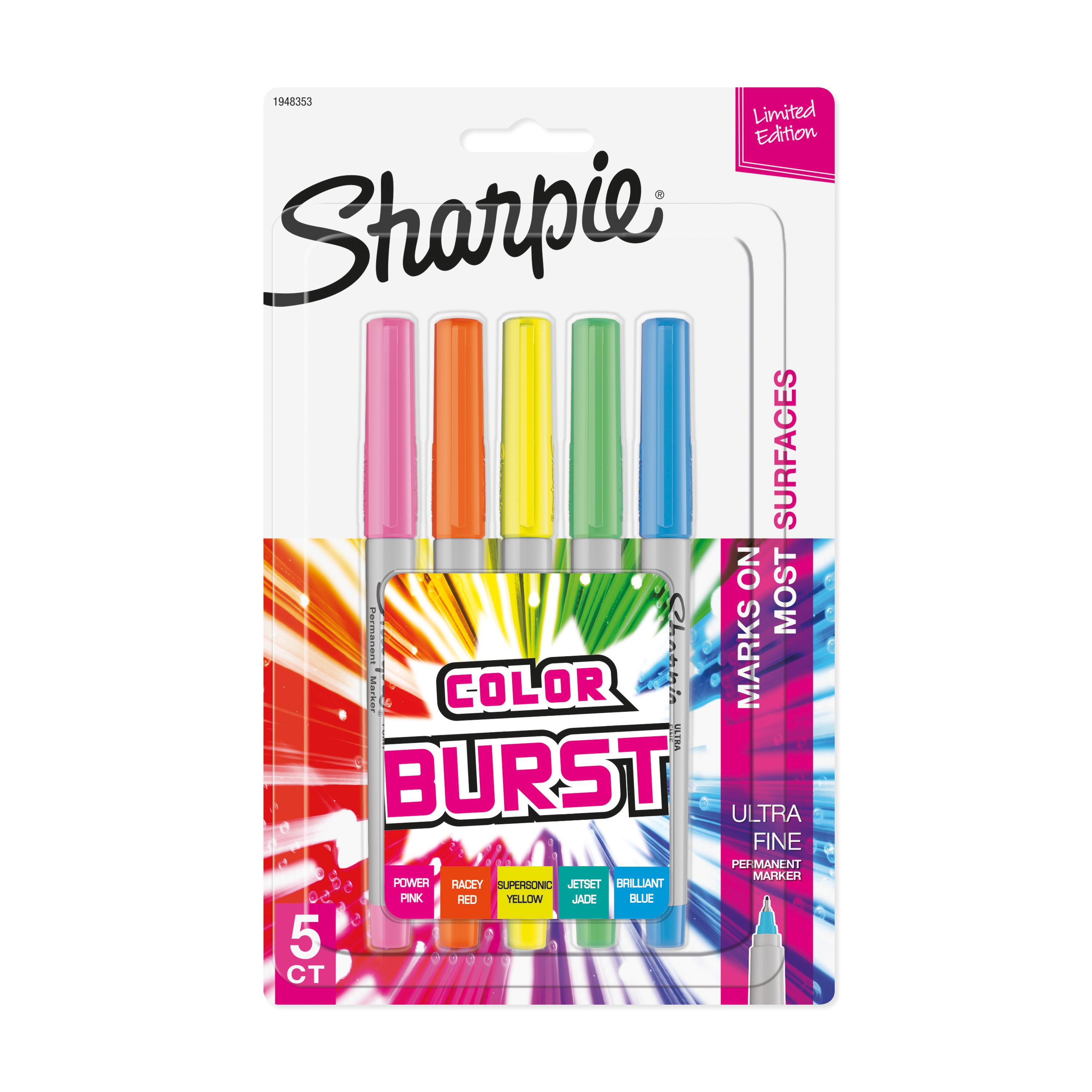 Amazon.com: Sharpie Color Burst Permanent Markers, Ultra-Fine Point ...