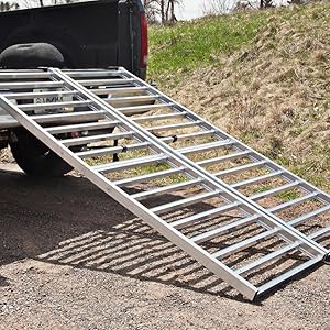 Yutrax TX103 Silver 70-inch Aluminum Tri-Fold Ramp, 1750lb Capacity ...