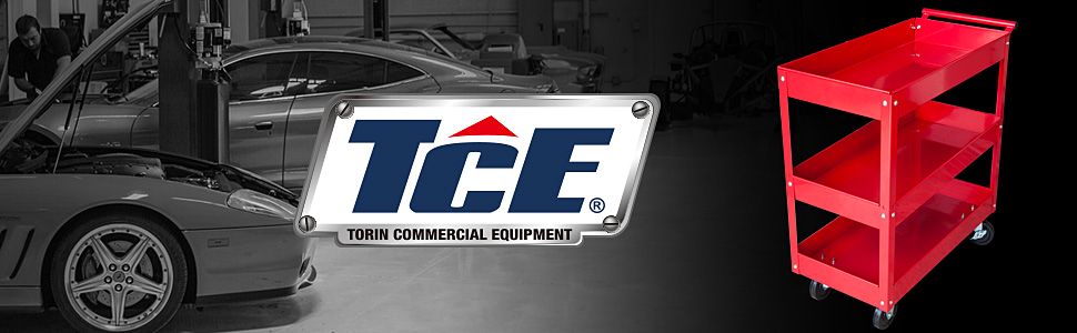 Amazon.com: TCE Service Utility Cart Heavy Duty 3 Shelf Tier 400 LBs Rolling Trolley Storage ...