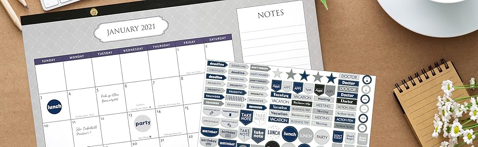 2021 Classic Desk Pad and Wall Calendar, 17 x 11 inches (12-Month ...