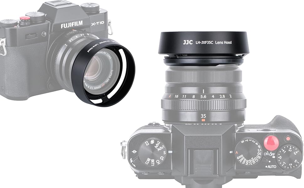 Amazon.com : JJC BLACK Metal Bayonet Lens Hood for FUJINON XF 35mm F2 R WR/FUJINON XF 23mm F2 R ...