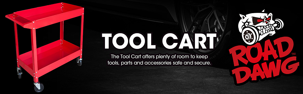 Amazon.com: ROAD DAWG APTC304D Torin Steel Tool Service Push Cart with 2 Shelves and 150 lb ...